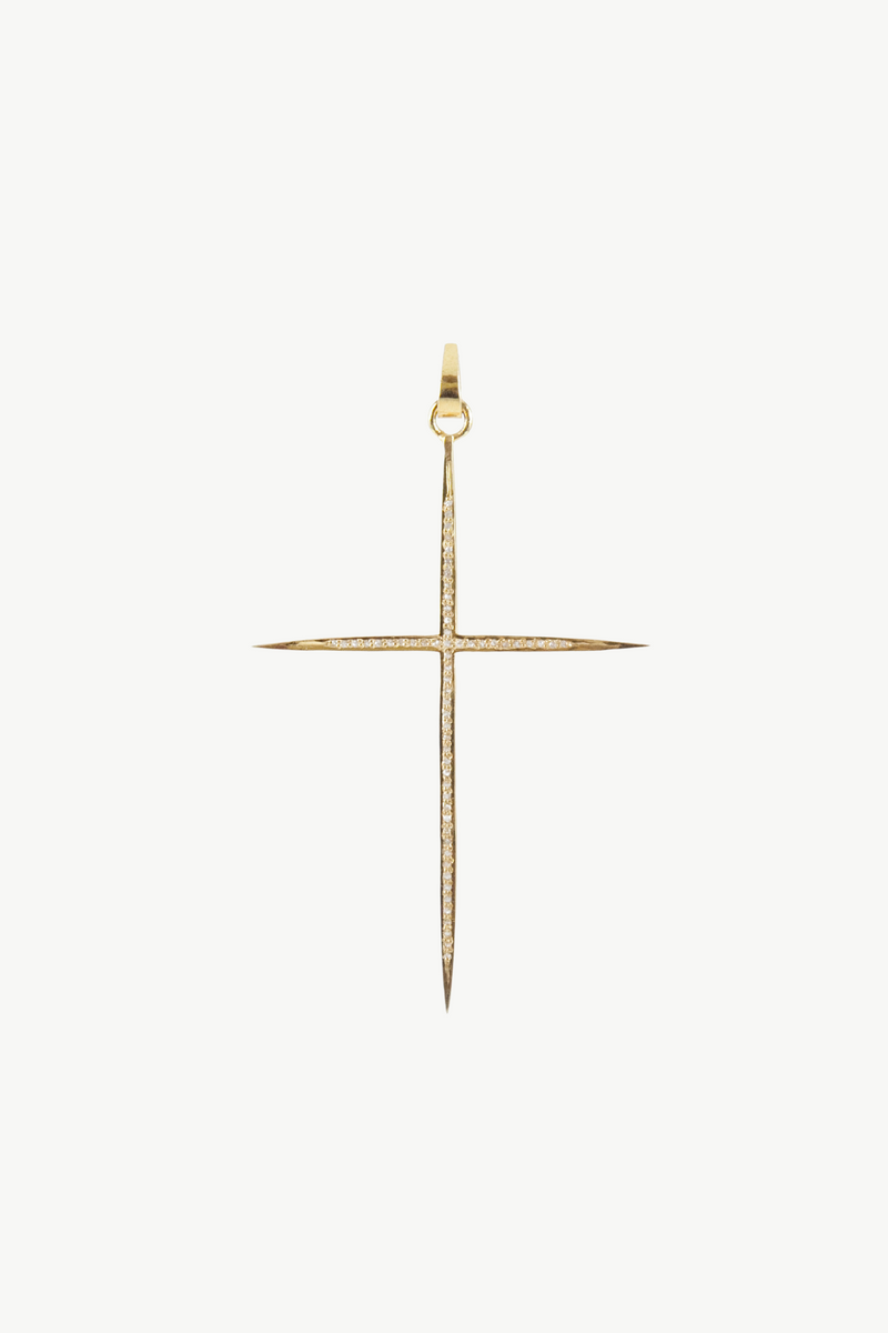 Medium Pointy Pave Cross Pendant - Gold-Plate – Harvest